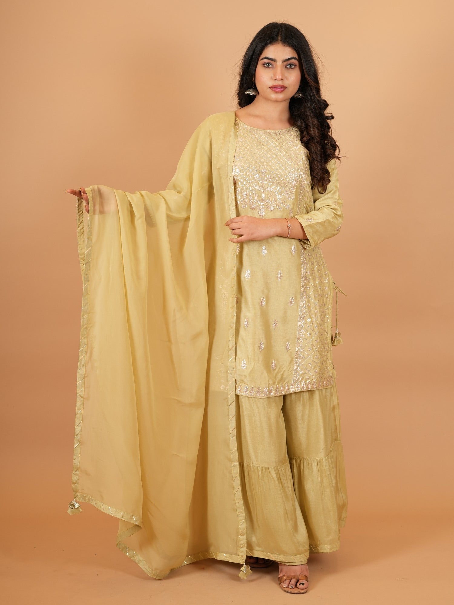 Ranas Pittan work Sharara Set